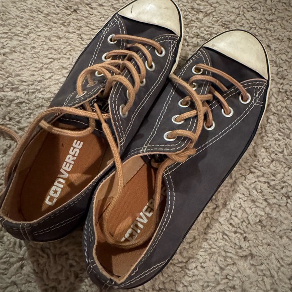 Converse | Shoes | Converse Navy And Tan Sneakers | Poshmark